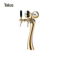 China TALOS Elegance PVD Double Tap Beer Tower / Brass Beer Tower for sale