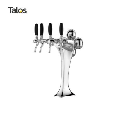China TALOS Cobra Tap Tower Chrome 4-way Dispensing Tower Draft Beer Tower for sale