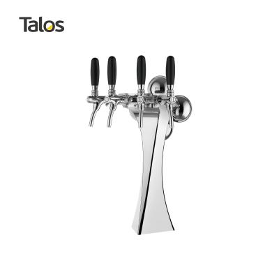 China TALOS Brage Tap Tower Chrome 4-way Dispensing Tower Draft Beer Tower for sale