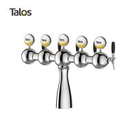 China TALOS Parisian 5 Way Dispensing Draft Beer Tower Chrome Silver Color for sale