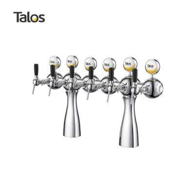 China TALOS Parisian Keg Tap Tower Chrome Finish With 7 Way Dispensing for sale