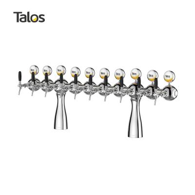 China TALOS Parisian Chrome 10 Faucet Beer Tower / Silver Kegerator Tower for sale