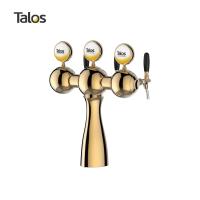 China TALOS Parisian PVD Three Tap Beer Tower Gold Color With Brass Body for sale
