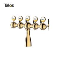 China Gold Color Parisian Tap Tower PVD 5 Way Dispensing Draft Beer Tower for sale