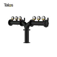 China TALOS M Shaped 6 Faucet Beer Tower Black Color Stainless Steel Body for sale