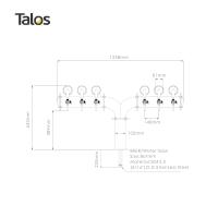 China TALOS M Shaped 6 Faucet Beer Tower Black Color Stainless Steel Body for sale