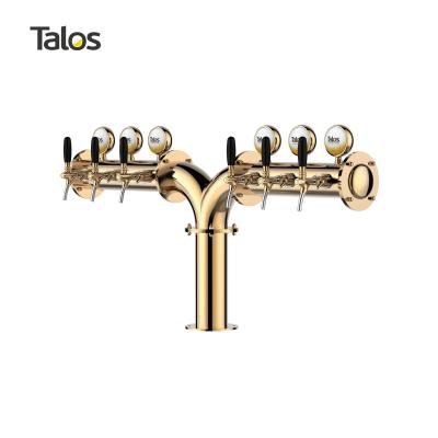 China M Shaped Stainless Steel 6 Tap Beer Tower 102mm Draft Beer Tower for sale
