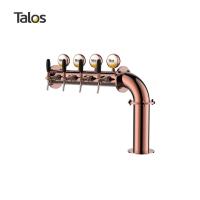 China TALOS L Tower Stainless Steel 4 Tap Tower 102mm Beer Dispensing Equipment Draft Beer Tower (LED,Red Bronze) for sale