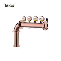 China TALOS L Tower Stainless Steel 4 Tap Tower 102mm Beer Dispensing Equipment Draft Beer Tower (LED,Red Bronze) for sale