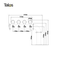 China TALOS L Tower Stainless Steel 4 Tap Tower 102mm Beer Dispensing Equipment Draft Beer Tower (LED,Red Bronze) for sale