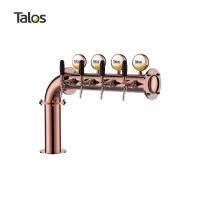 China TALOS L Tower Stainless Steel 4 Tap Tower 102mm Beer Dispensing Equipment Draft Beer Tower (LED,Red Bronze) for sale