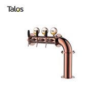 China TALOS L Tower Stainless Steel 3 Tap Tower 102mm Beer Dispensing Equipment Draft Beer Tower (LED,Red Bronze) for sale