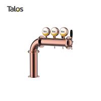China Red Bronze Stainless Steel Kegerator 3 Tap Tower L Type For Beer Dispensing for sale