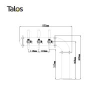 China TALOS L Tower Stainless Steel 3 Tap Tower 85mm Beer Dispensing Equipment Draft Beer Tower (PVD) for sale