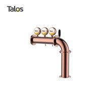 China TALOS L Tower Stainless Steel 3 Tap Tower 85mm Beer Dispensing Equipment Draft Beer Tower (Red Bronze) for sale