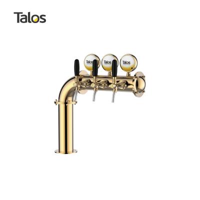China TALOS L Tower Stainless Steel 3 Tap Tower 85mm Beer Dispensing Equipment Draft Beer Tower (PVD) for sale
