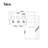 China TALOS L Tower Stainless Steel 3 Tap Tower 102mm Beer Dispensing Equipment Draft Beer Tower (LED,PVD) for sale