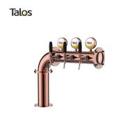 China Stainless Steel 3 Tap Draft Beer Tower Red Bronze Color L Shaped for sale