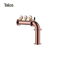China Stainless Steel 3 Tap Draft Beer Tower Red Bronze Color L Shaped for sale