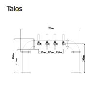 China TALOS U Tower Stainless Steel 4 Tap Tower 85mm Beer Dispensing Equipment Draft Beer Tower (Red Bronze) for sale