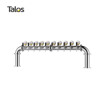 China TALOS U Tower Stainless Steel 10 Tap Tower 102mm Beer Dispensing Equipment Draft Beer Tower (Polished) for sale