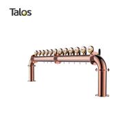 China TALOS U Tower Stainless Steel 12 Tap Tower 102mm Beer Dispensing Equipment Draft Beer Tower (Red Bronze) for sale