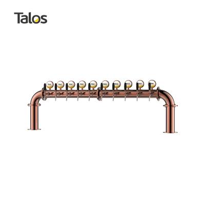 China TALOS U Tower Stainless Steel 10 Tap Tower 102mm Beer Dispensing Equipment Draft Beer Tower (Red Bronze) for sale