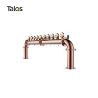 China TALOS U Tower Stainless Steel 10 Tap Tower 102mm Beer Dispensing Equipment Draft Beer Tower (Red Bronze) for sale