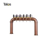 China TALOS U Tower Stainless Steel 6 Tap Tower 85mm Beer Dispensing Equipment Draft Beer Tower (Red Bronze) for sale