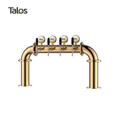 China TALOS U Tower Stainless Steel 4 Tap Tower 102mm Beer Dispensing Equipment Draft Beer Tower (PVD) for sale