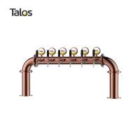 China TALOS U Tower Stainless Steel 6 Tap Tower 102mm Beer Dispensing Equipment Draft Beer Tower (Red Bronze) for sale
