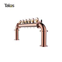 China TALOS U Tower Stainless Steel 6 Tap Tower 102mm Beer Dispensing Equipment Draft Beer Tower (Red Bronze) for sale