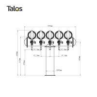 China TALOS T Shaped Stainless Steel Beer Tower 5 Tap 85mm Red Bronze Color for sale