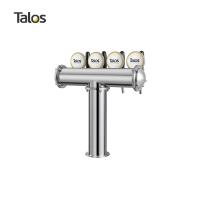 China TALOS T Tower Stainless Steel 4 Tap Tower 85mm Beer Dispensing Equipment Draft Beer Tower (Polished) for sale