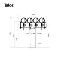 China TALOS T Tower Stainless Steel 4 Tap Tower 85mm Beer Dispensing Equipment Draft Beer Tower (Polished) for sale
