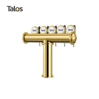 China TALOS T Shaped Stainless Steel 5 Tap Beer Tower With 85mm Column for sale