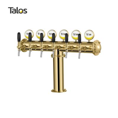 China TALOS T Tower Stainless Steel 6 Tap Tower 102mm Beer Dispensing Equipment Draft Beer Tower (PVD, LED) for sale