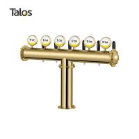 China TALOS T Tower Stainless Steel 6 Tap Tower 102mm Beer Dispensing Equipment Draft Beer Tower (PVD, LED) for sale