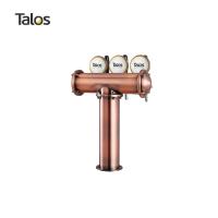 China TALOS T Style Stainless Steel 3 Faucet Draft Beer Tower Red Bronze Color for sale