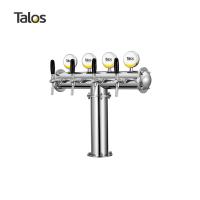 China TALOS T Tower Stainless Steel 4 Tap Tower 102mm Beer Dispensing Equipment Draft Beer Tower (Polished, LED) for sale