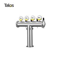 China TALOS T Tower Stainless Steel 4 Tap Tower 102mm Beer Dispensing Equipment Draft Beer Tower (Polished, LED) for sale
