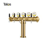China TALOS T Tower Stainless Steel 5 Tap Tower 102mm Beer Dispensing Equipment Draft Beer Tower (PVD, LED) for sale