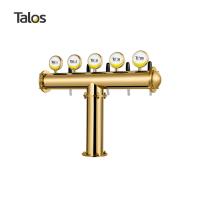 China TALOS T Tower Stainless Steel 5 Tap Tower 102mm Beer Dispensing Equipment Draft Beer Tower (PVD, LED) for sale