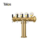 China TALOS T Tower Stainless Steel 4 Tap Tower 102mm Beer Dispensing Equipment Draft Beer Tower (PVD, LED) for sale