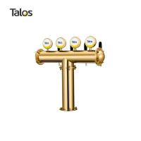 China TALOS T Tower Stainless Steel 4 Tap Tower 102mm Beer Dispensing Equipment Draft Beer Tower (PVD, LED) for sale