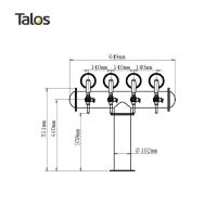 China TALOS T Tower Stainless Steel 4 Tap Tower 102mm Beer Dispensing Equipment Draft Beer Tower (PVD, LED) for sale