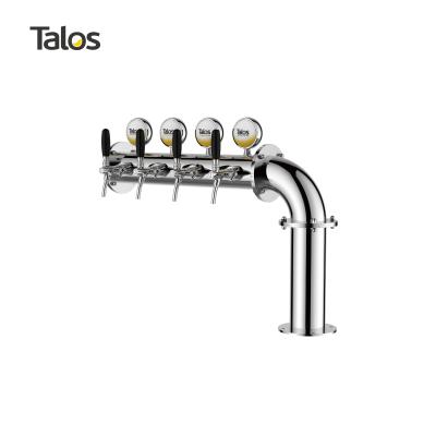 China TALOS L Tower Stainless Steel 4 Tap Beer Tap Tower For Dispensing for sale