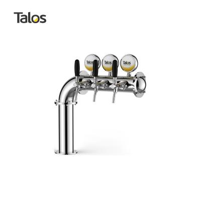 China L Type Stainless Steel 3 Faucet Draft Beer Tower With 85mm Column for sale