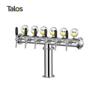 China TALOS T Tower Stainless Steel 6 Tap Tower 102mm Beer Dispensing Equipment Draft Beer Tower (Polished, LED) for sale
