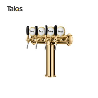 China TALOS T Tower Stainless Steel 4 Tap Tower 85mm Beer Dispensing Equipment Draft Beer Tower (PVD) for sale